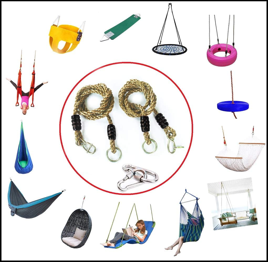 CTUVBIN Tree Swing Ropes Hammock Chair Straps Hanging Kit with 2 ...