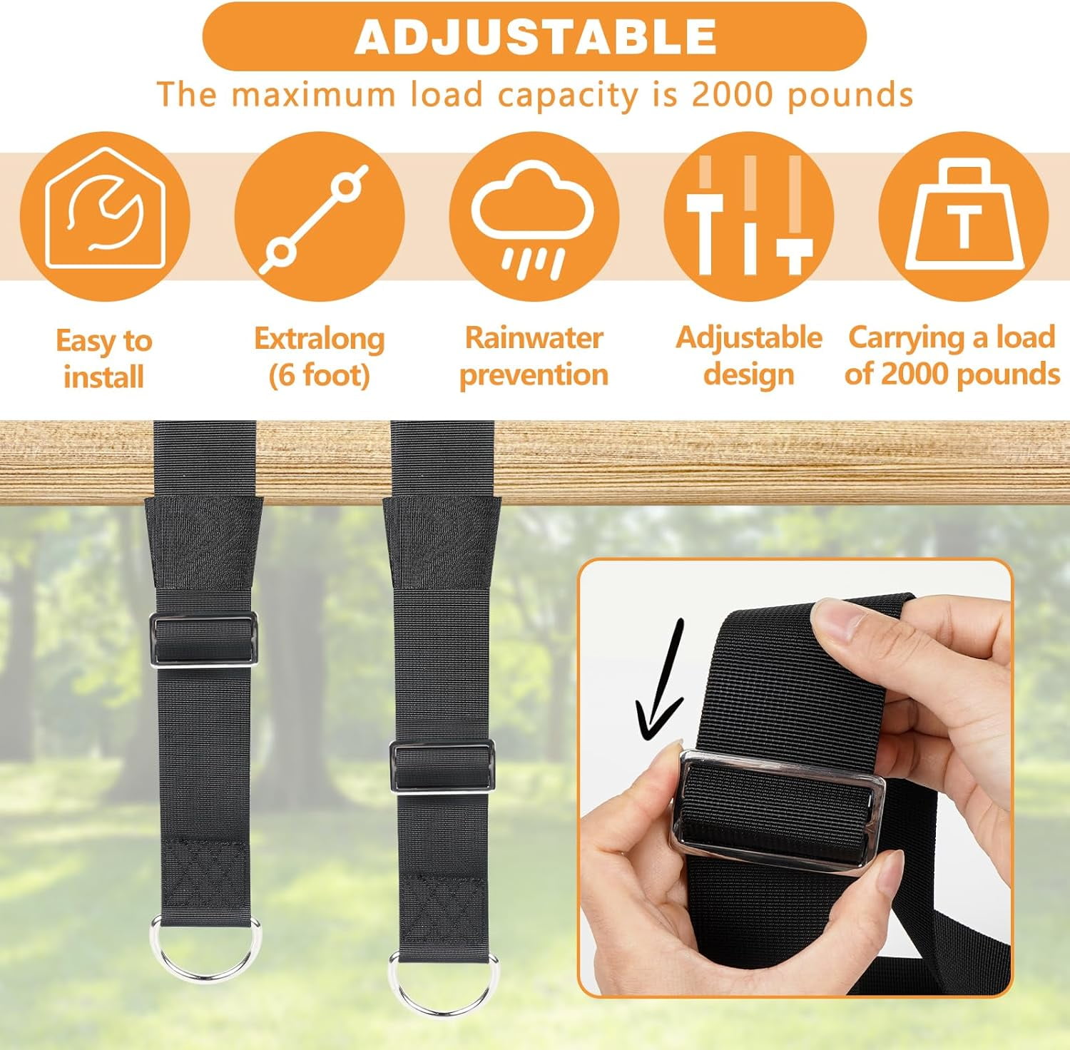 CTUVBIN Tree Swing Straps and Tree Swing Hanging Straps (2 Pack ...
