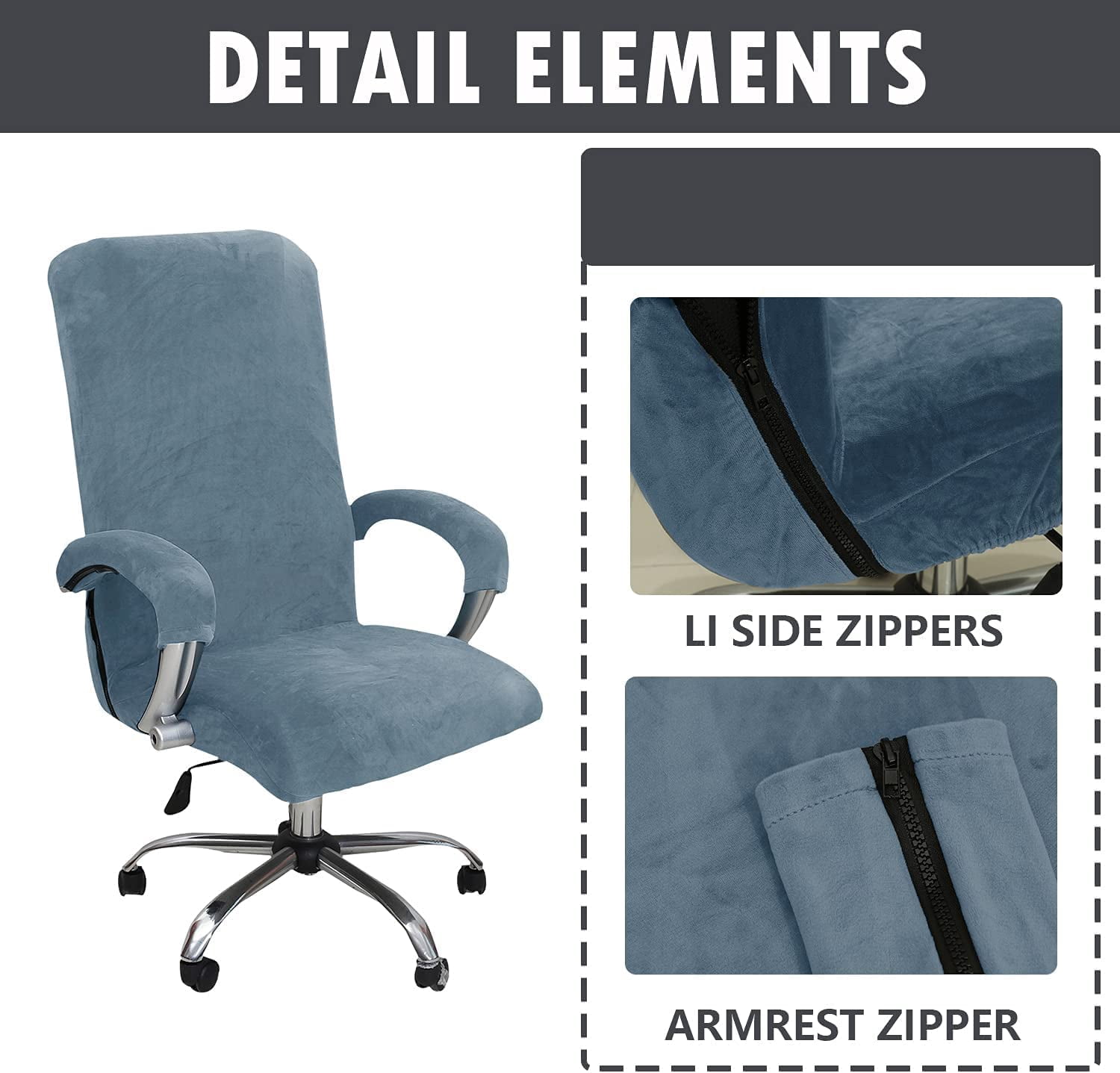 CTUVBIN Velvet Office Chair Cover Universal Gaming & Swivel Desk Chairs ...