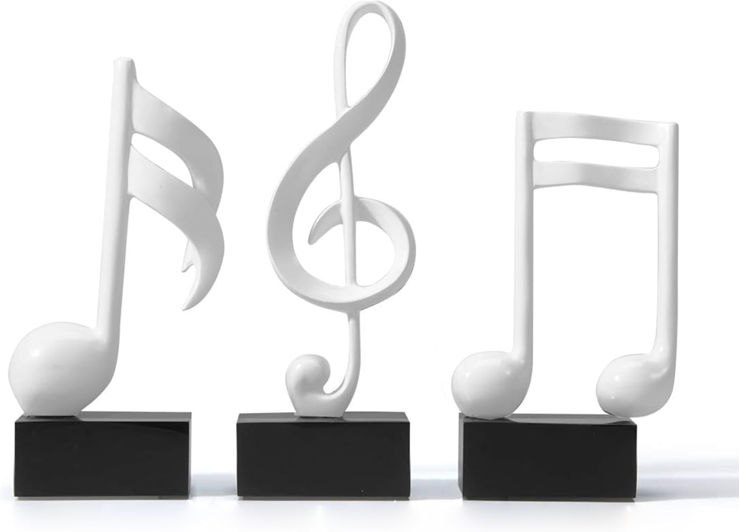 CTUVIBEPOY 3 Pieces Sliver Music Note Sculptures Home Decor for Shelf ...