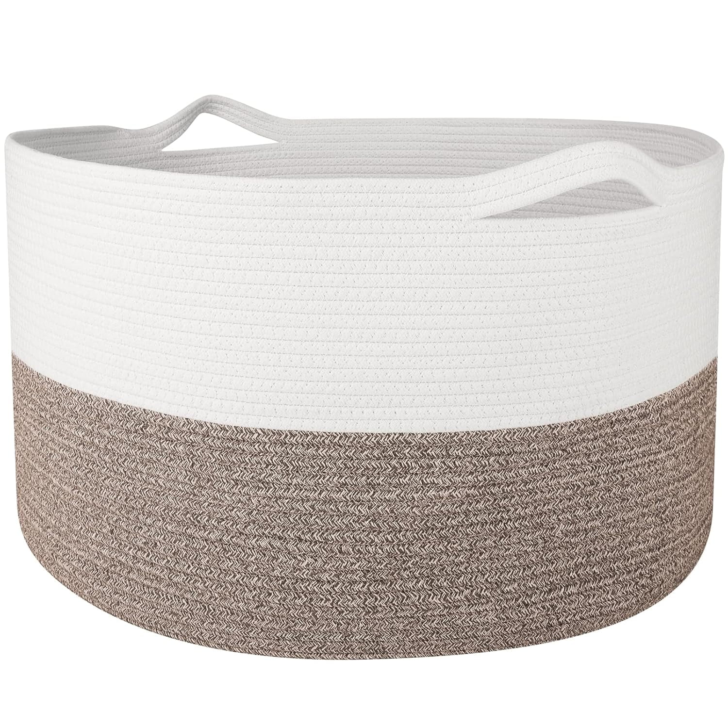 CTVYIBUI Storage Basket Large Cotton Rope Basket 21.7"x 21.7" x 13.8 ...
