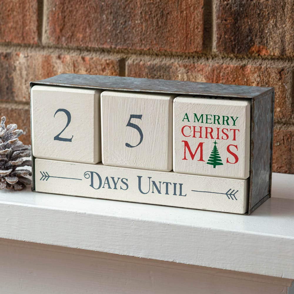 CTW 370323 Wooden Block Calendar with Metal Box, 9-inch Width, Cream ...