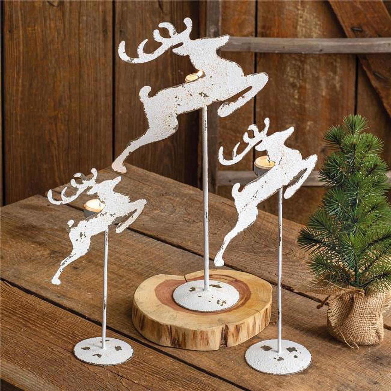 CTW 370338 Metal Reindeer, Set of 3, White - Walmart.com