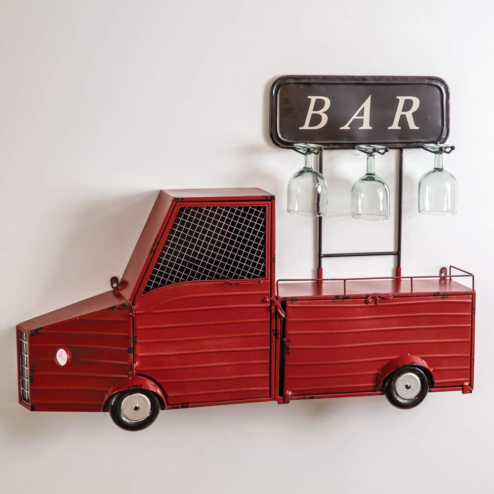 CTW 580033 Hanging Truck Wine Bar, 38-inch Width, Red - Walmart.com