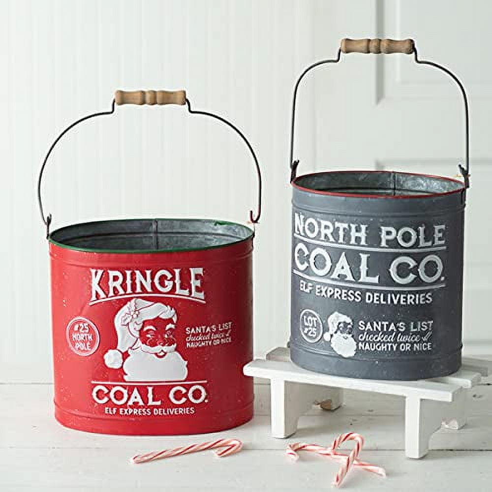CTW Collection 440145 Set of Two Christmas Coal Buckets - Walmart.com