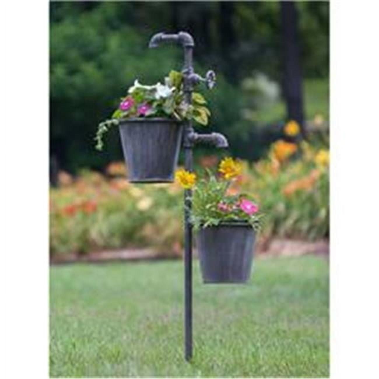 CTW Home Metal Double Plant Holder Stake, Tall 40.5in with Two 7in ...