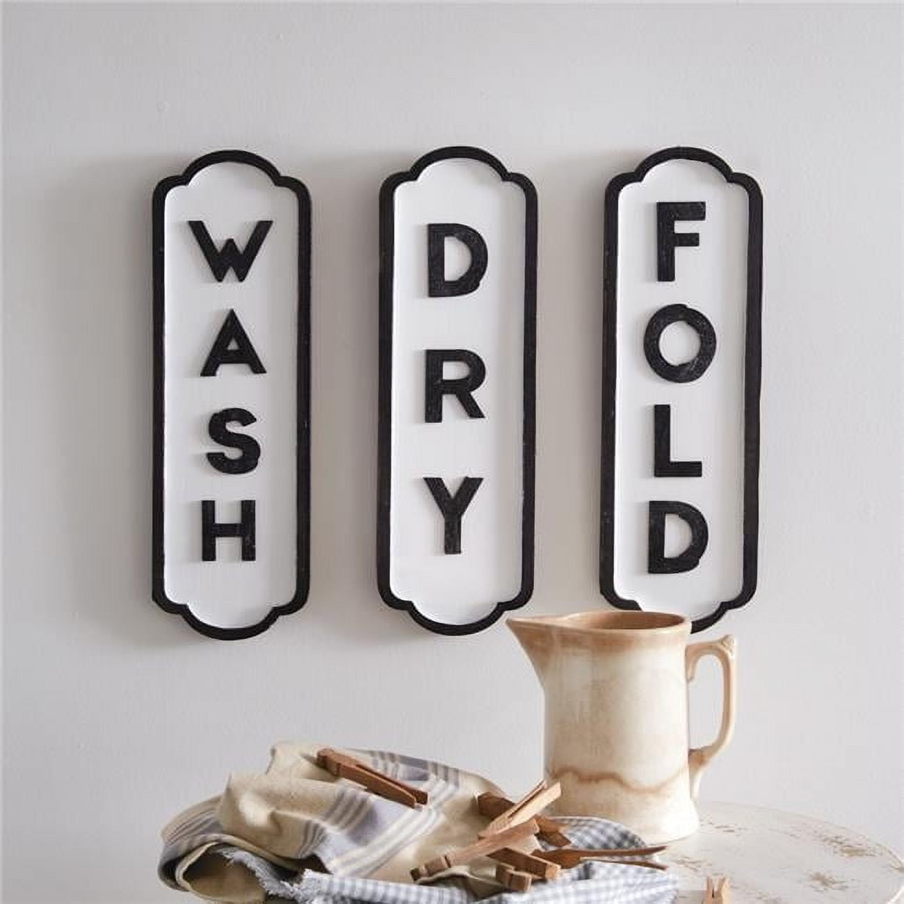 CTW Home 440307 Wash Dry Fold Decorative Signs - Set of 3 - Walmart.com