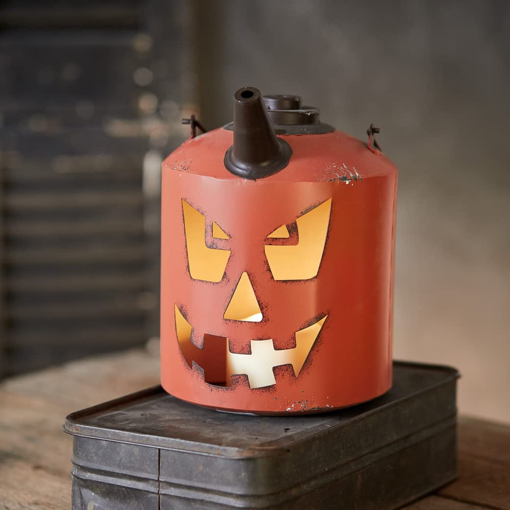 Colonial Tin Works Carved Pumpkin Fuel Can Luminary, 9-inch Height ...