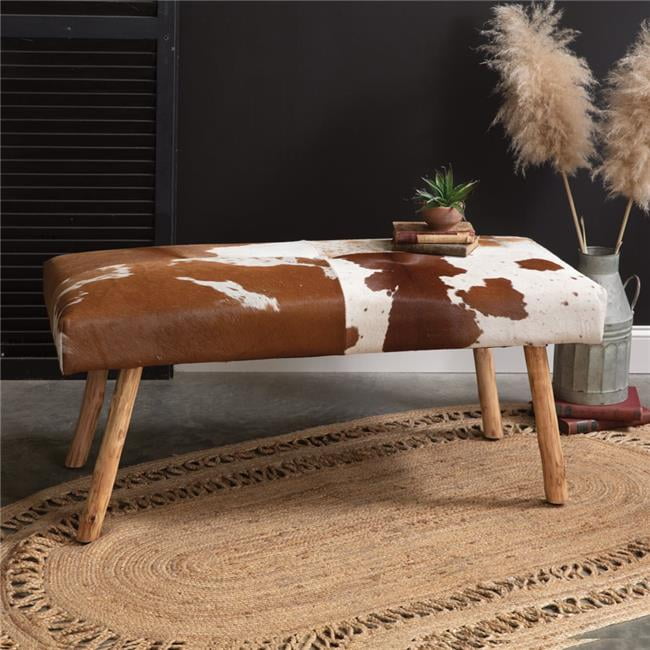 CTW Home Collection 510783 48 x 21 x 21 in. Tombstone Cowhide Bench ...