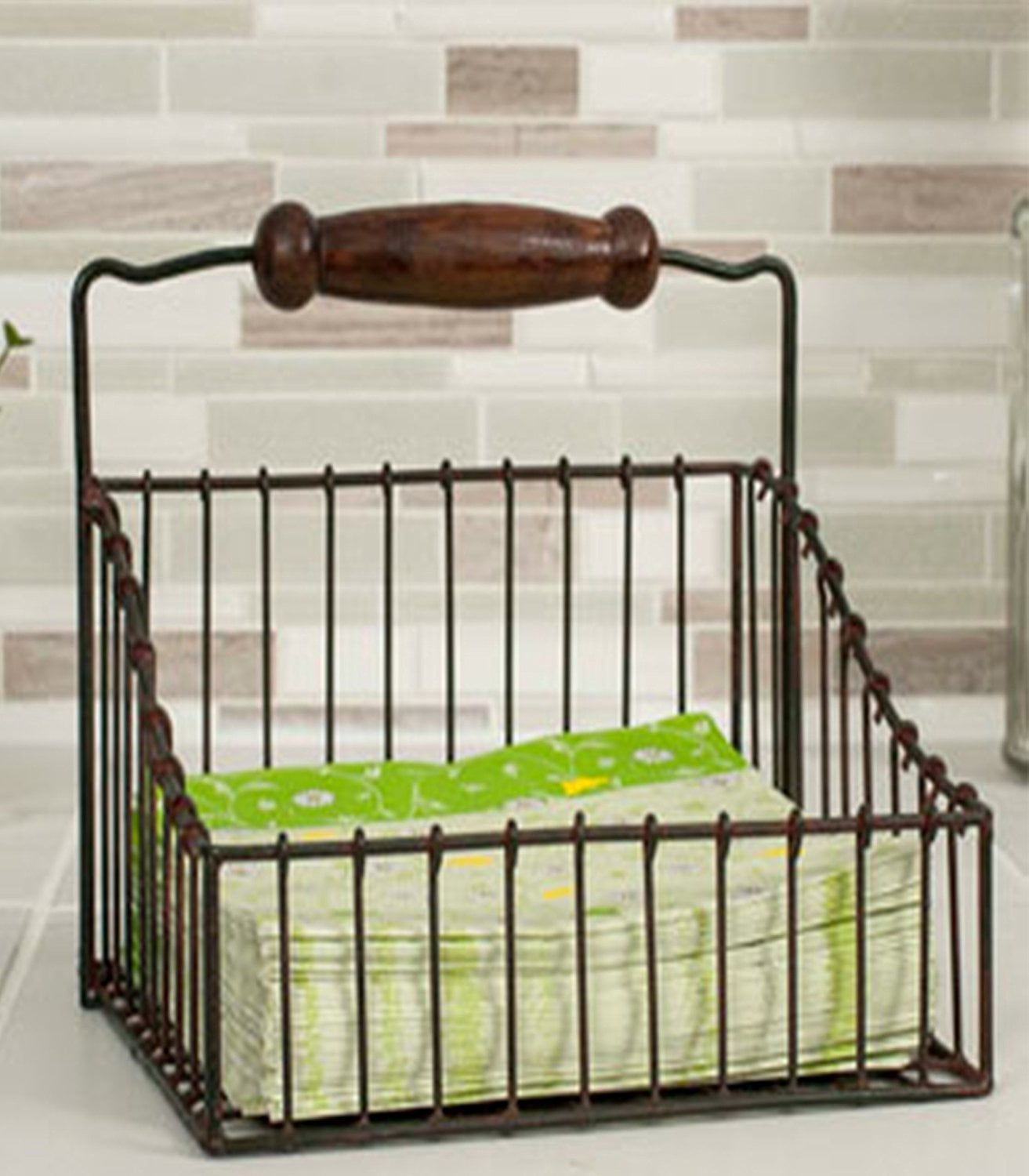 CTW Home Collection Farmhouse Style Napkin Caddy,black/rust - Walmart.com