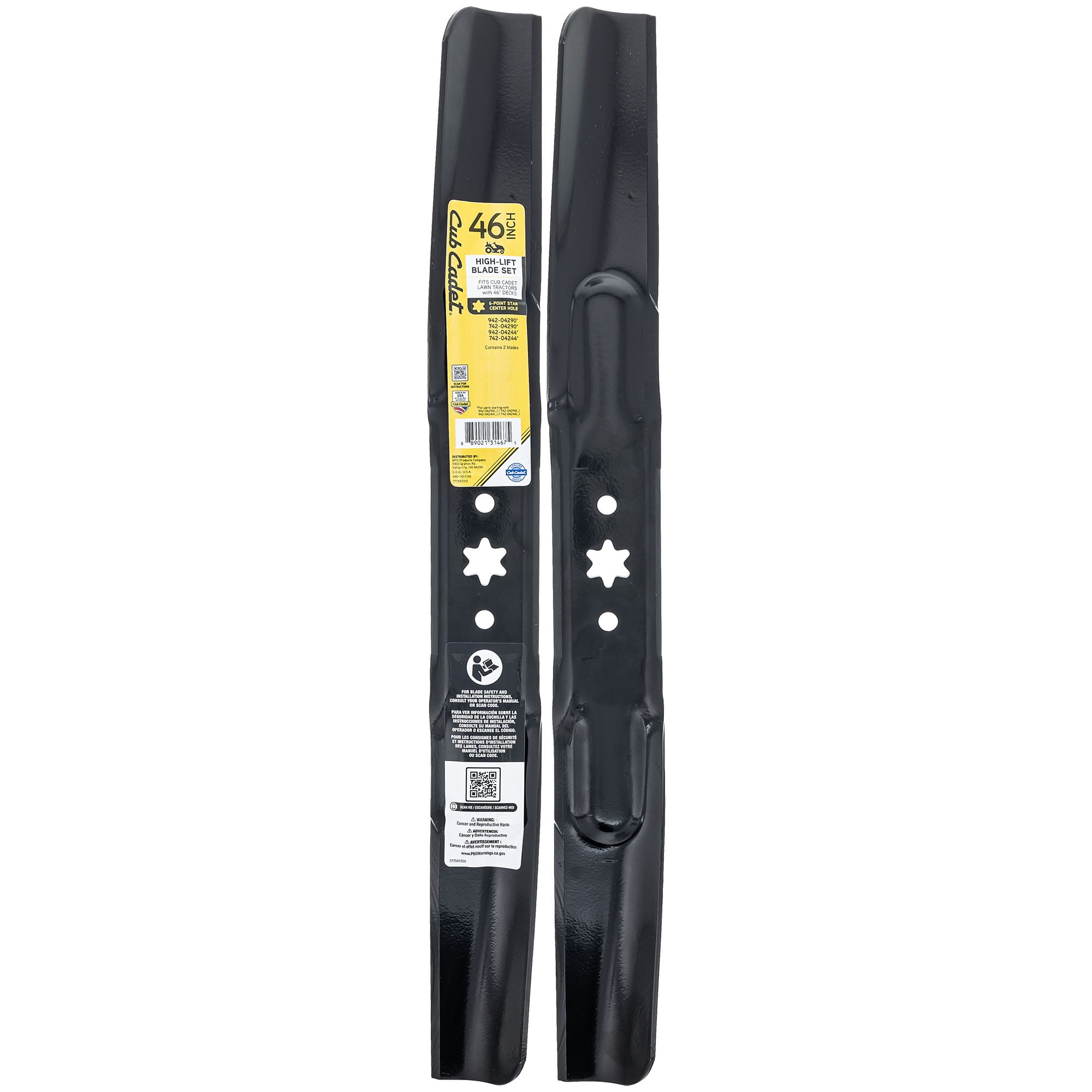 CUB CADET 490-110-C110 46" High-Lift Blade Set Star Center 2IN1 RZT LTX ...