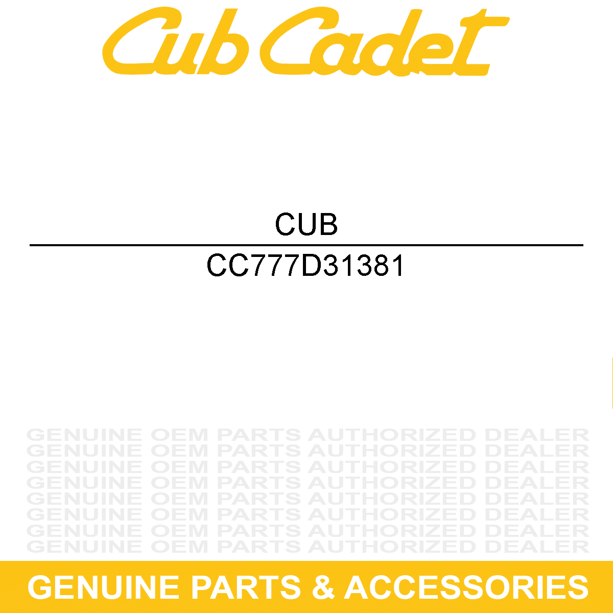 CUB CADET 777D31381 Label Intellipower Left Hand Hood Nx 15 XT1 LT46 ...
