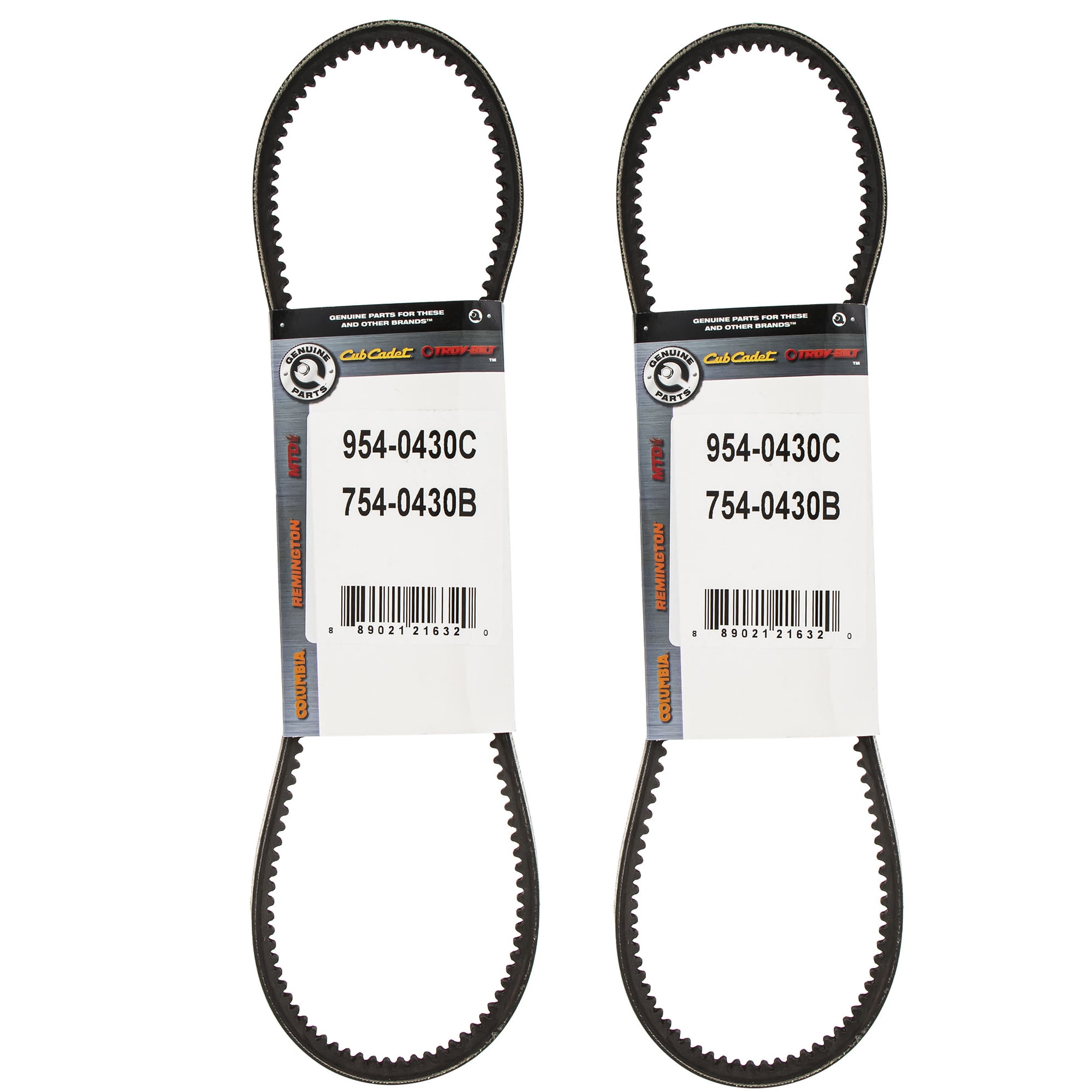 CUB CADET 954-0430C Auger Drive V-Belts 2-Pack 524 730 1028 1130 Snow ...