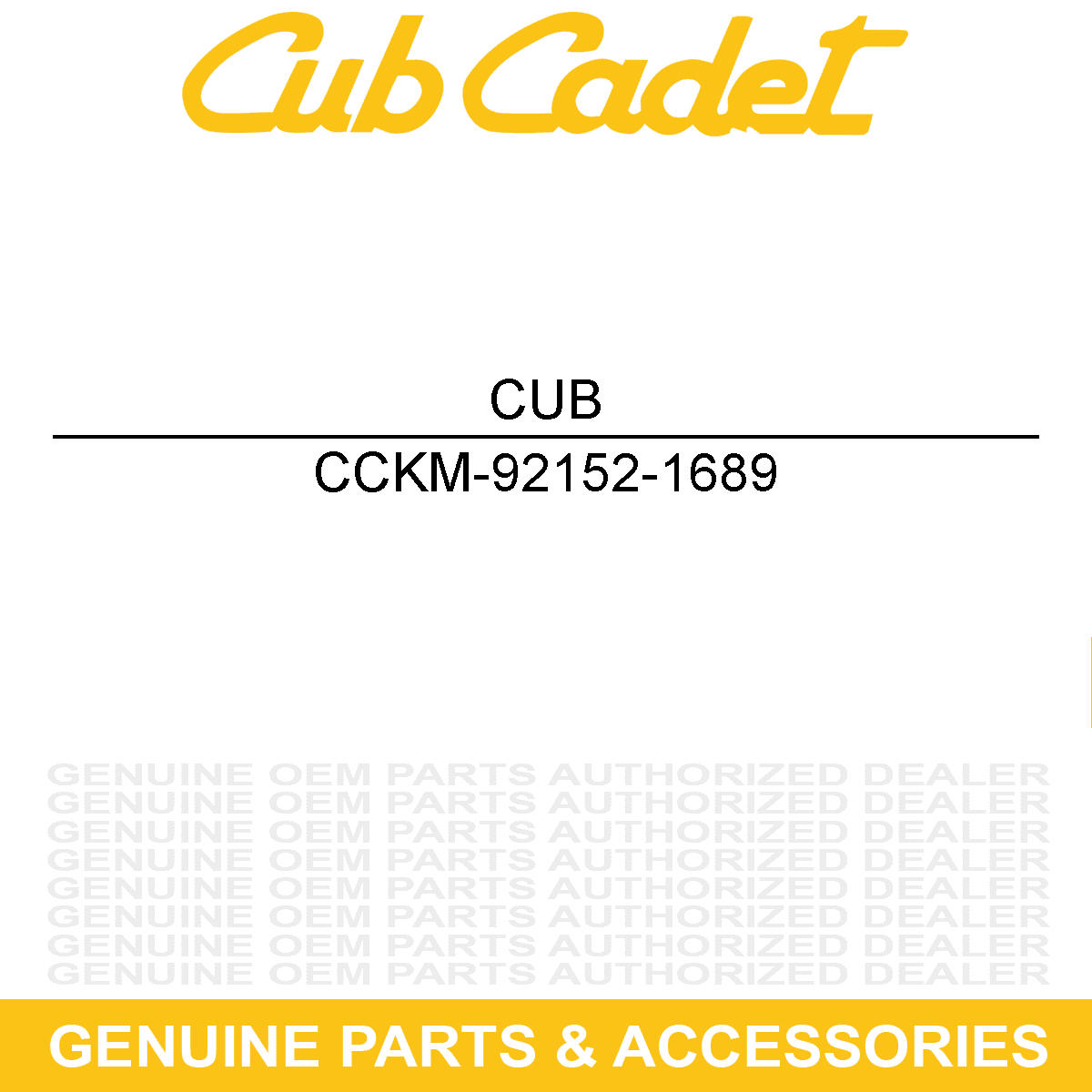 CUB CADET KM-92152-1689 Collar Z Force RZT LTX 1042 SZ XT2 Tank 48 50 ...
