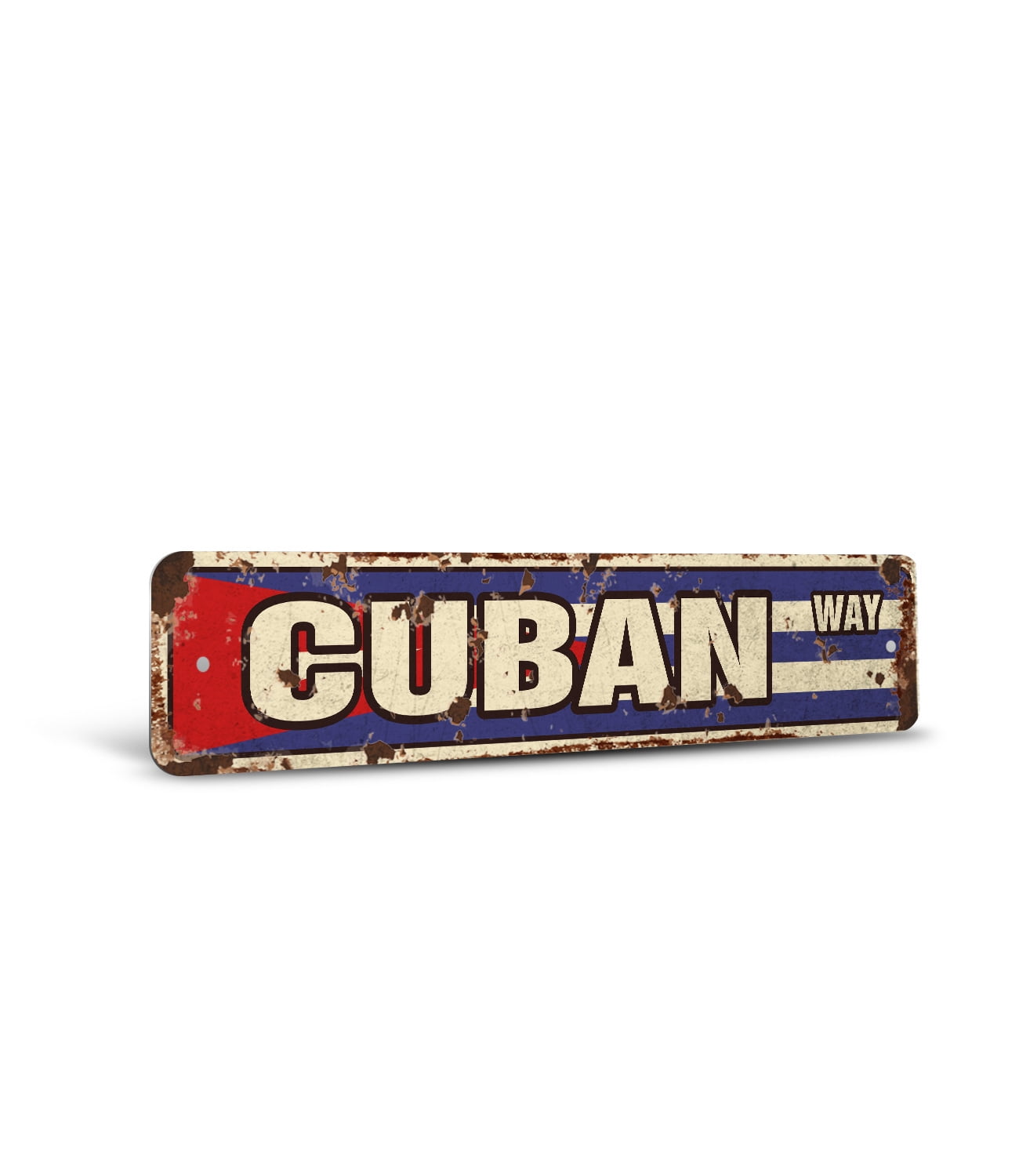 CUBAN FLAG Vintage Style Rustic Street Sign – Cuba National Nation ...