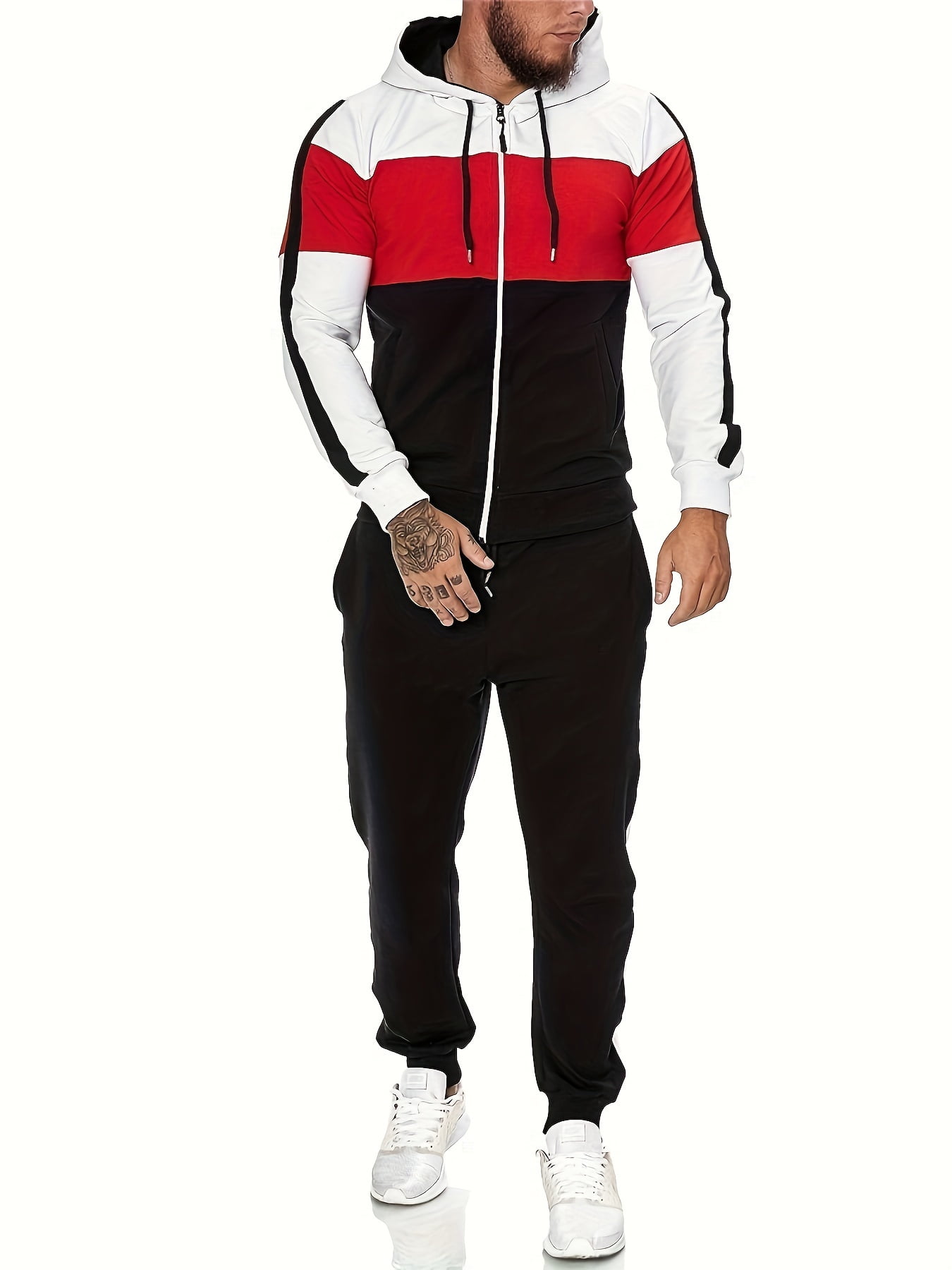 CUBECIRCLE Sweatsuits for men set 2 piece Athletic Jogging suits Zip Up ...
