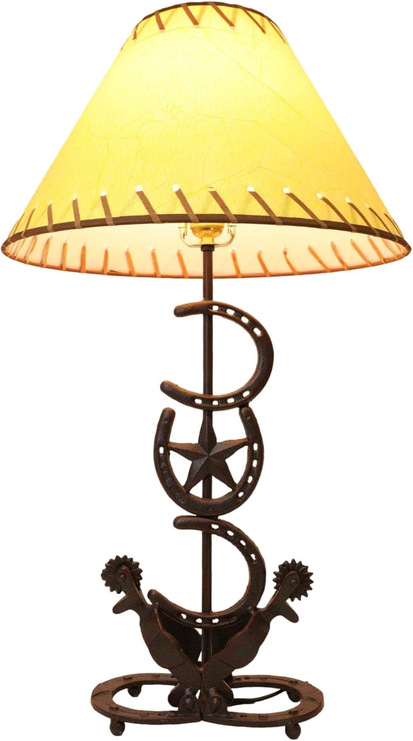 CUBOJNU Cast Iron Wild Cowboy Stacked Horseshoes with Western Star and ...
