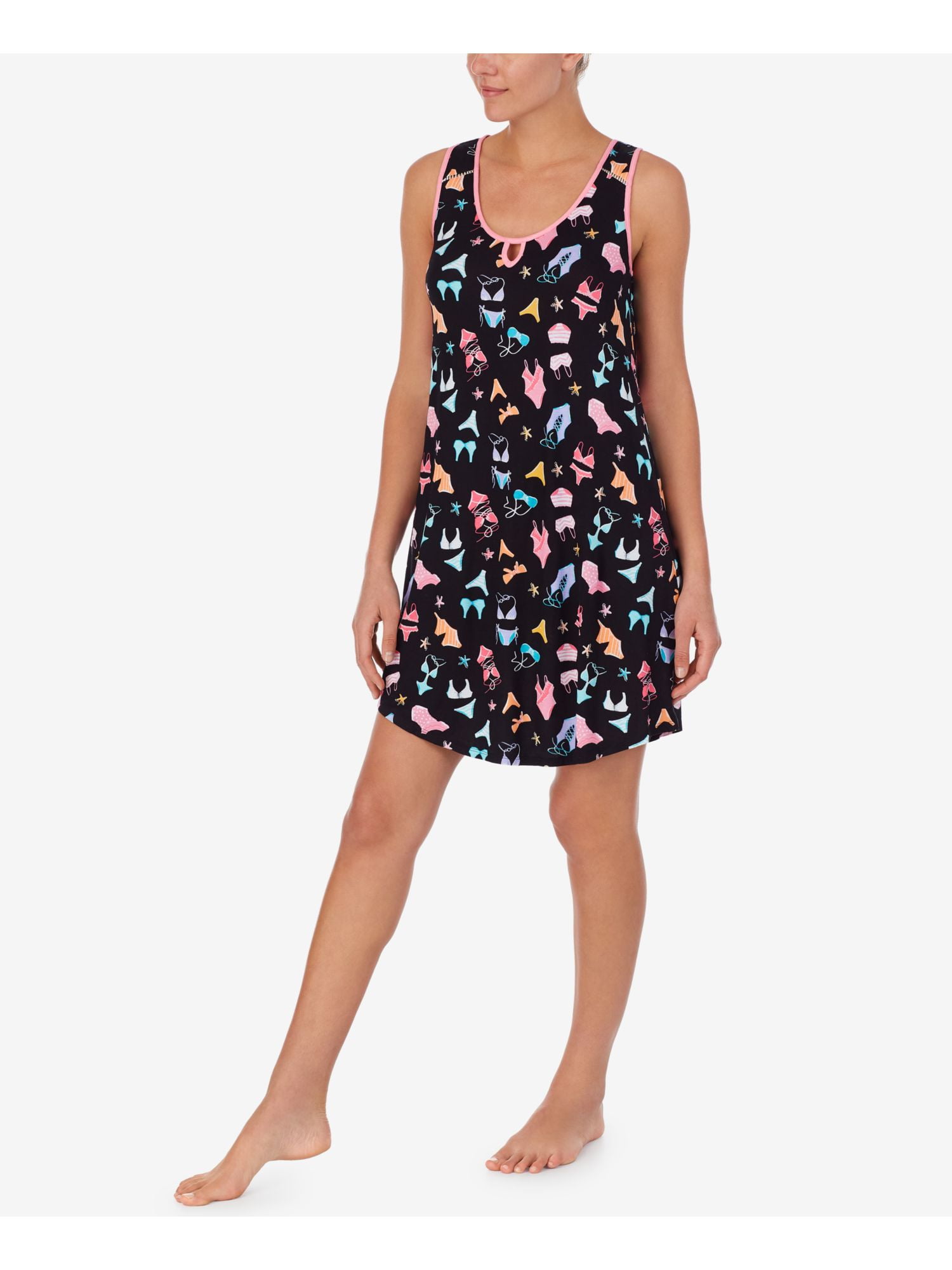 CUDDL DUDS Black Everyday Juniors S Sleepwear Nightgown, Keyhole Scoop ...