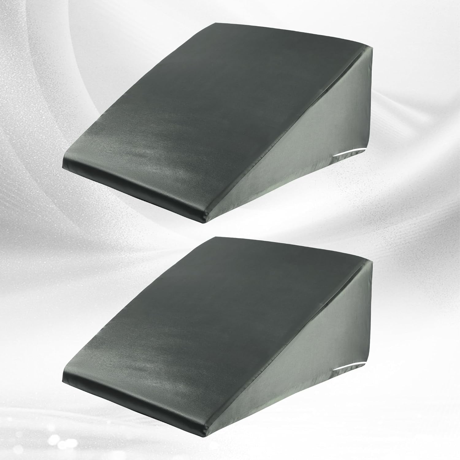 CUDUCA-2 Pack Satin Bed Wedge Pilow Cover, 24x24x7.5 inches Silky ...