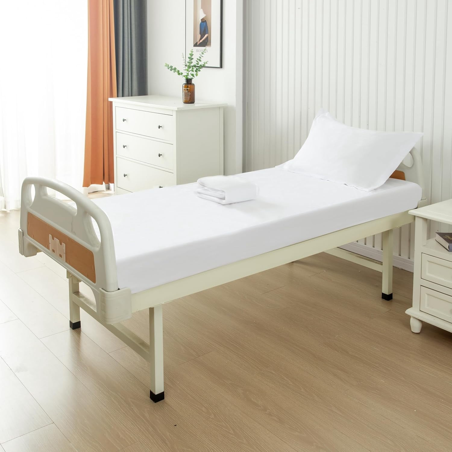 CUDUCA-2 Pack Waterproof Hospital Bed Sheets 36" x 84" x 16", Hospital ...
