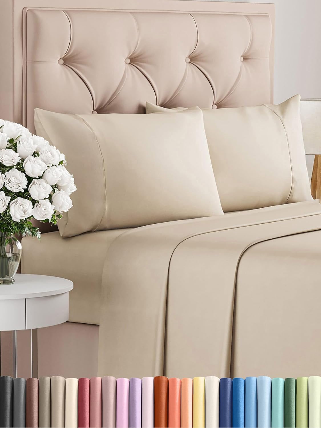 CUDUCA-4 Piece Bed Sheet Set Queen Size - Comfy, Breathable & Cooling ...