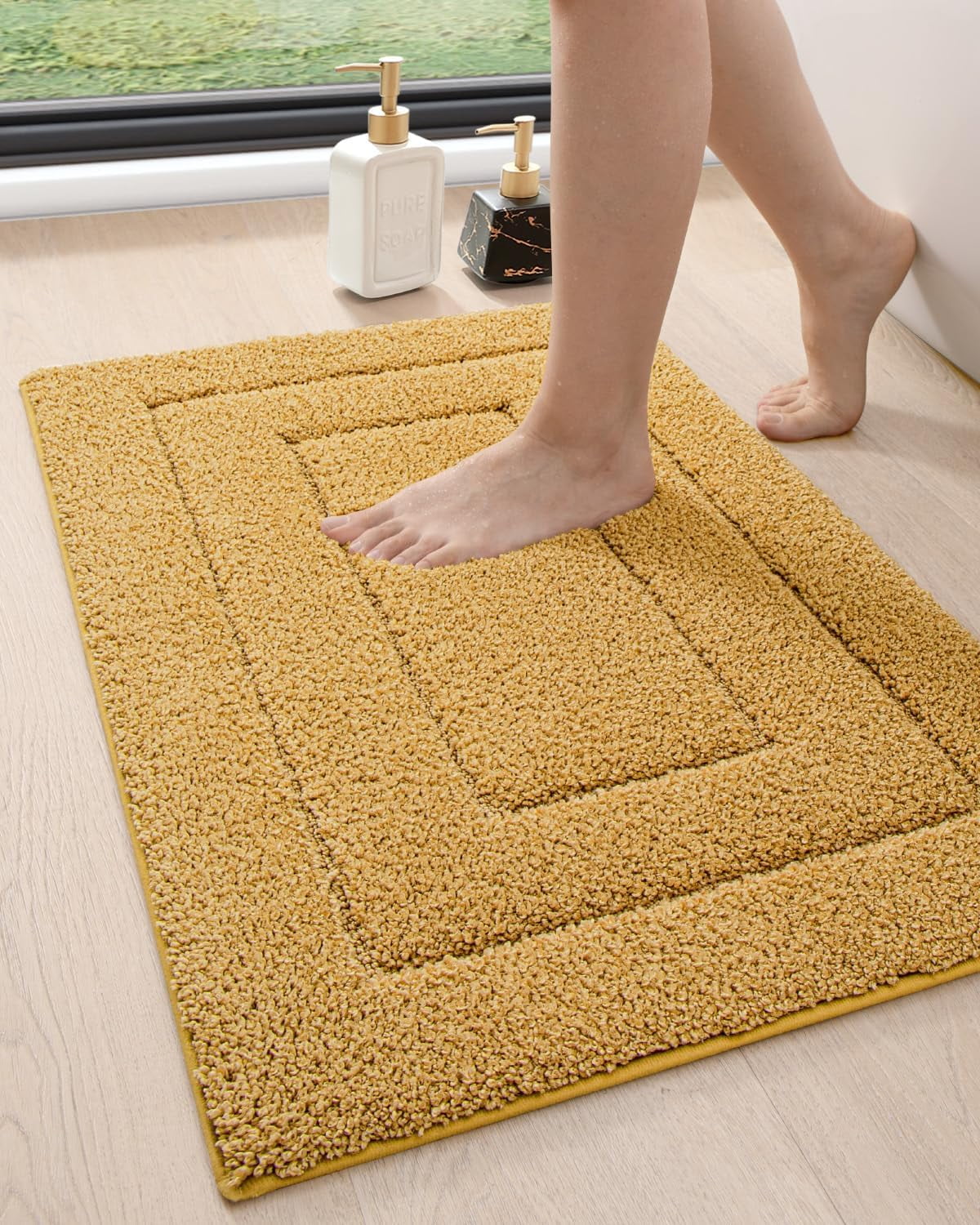 CUDUCA-Bathroom Rug 36x24, Non Slip Washable Bath Mat for Shower Floor ...