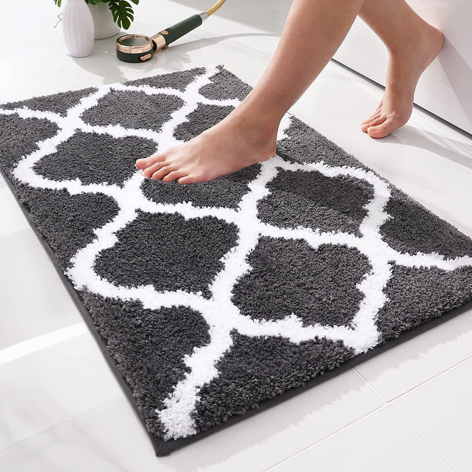 CUDUCA-Bathroom Rugs 24x16, Soft and Absorbent Microfiber Bath Rugs ...