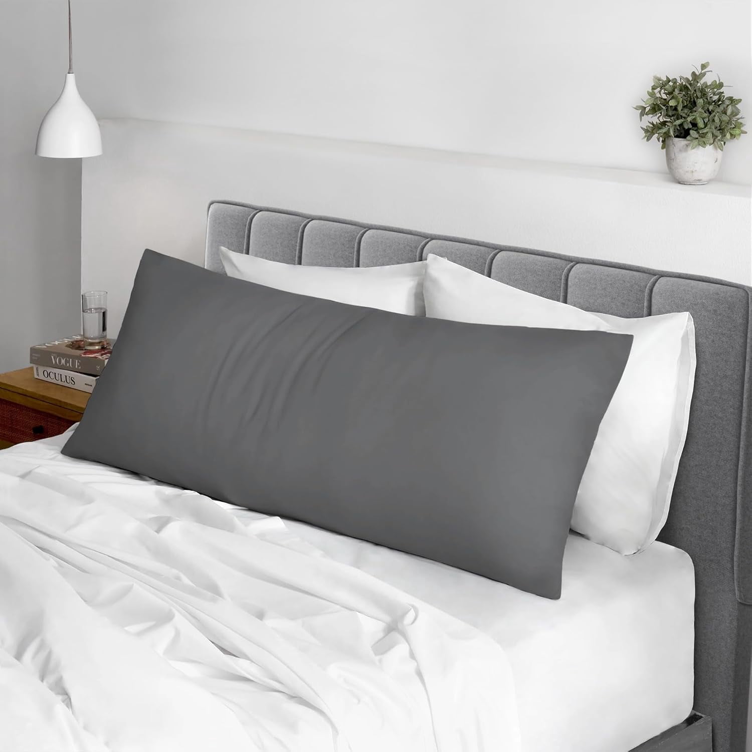 CUDUCA-Cotton Body Pillow Cover, 400 Thread Count 100% Long Staple ...