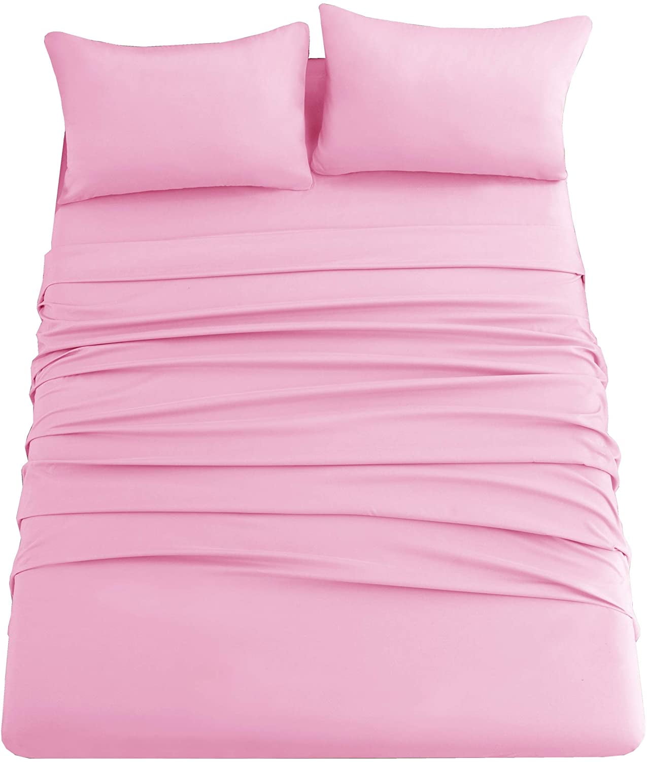 CUDUCA-Pink King Bed Sheet Set with Deep Pocket,Super Soft Microfiber ...