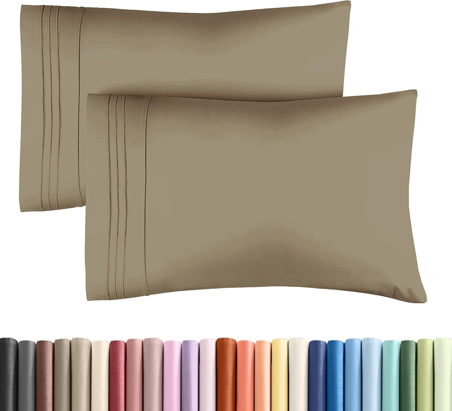 CUDUCA-Queen Pillow Cases Set of 2 - Ultra Soft Hotel Quality Pillowcase Covers - Luxury Comfy ...