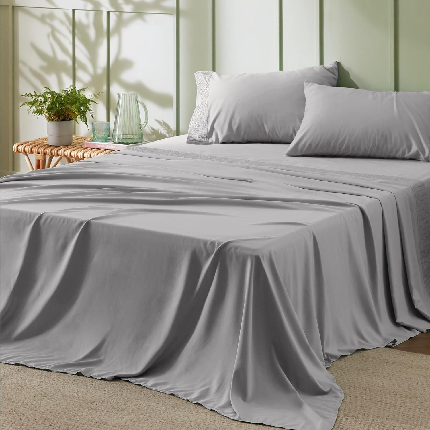 CUDUCA-Queen Sheet Set - 4 Pieces Soft Queen Size Sheets - Breathable ...