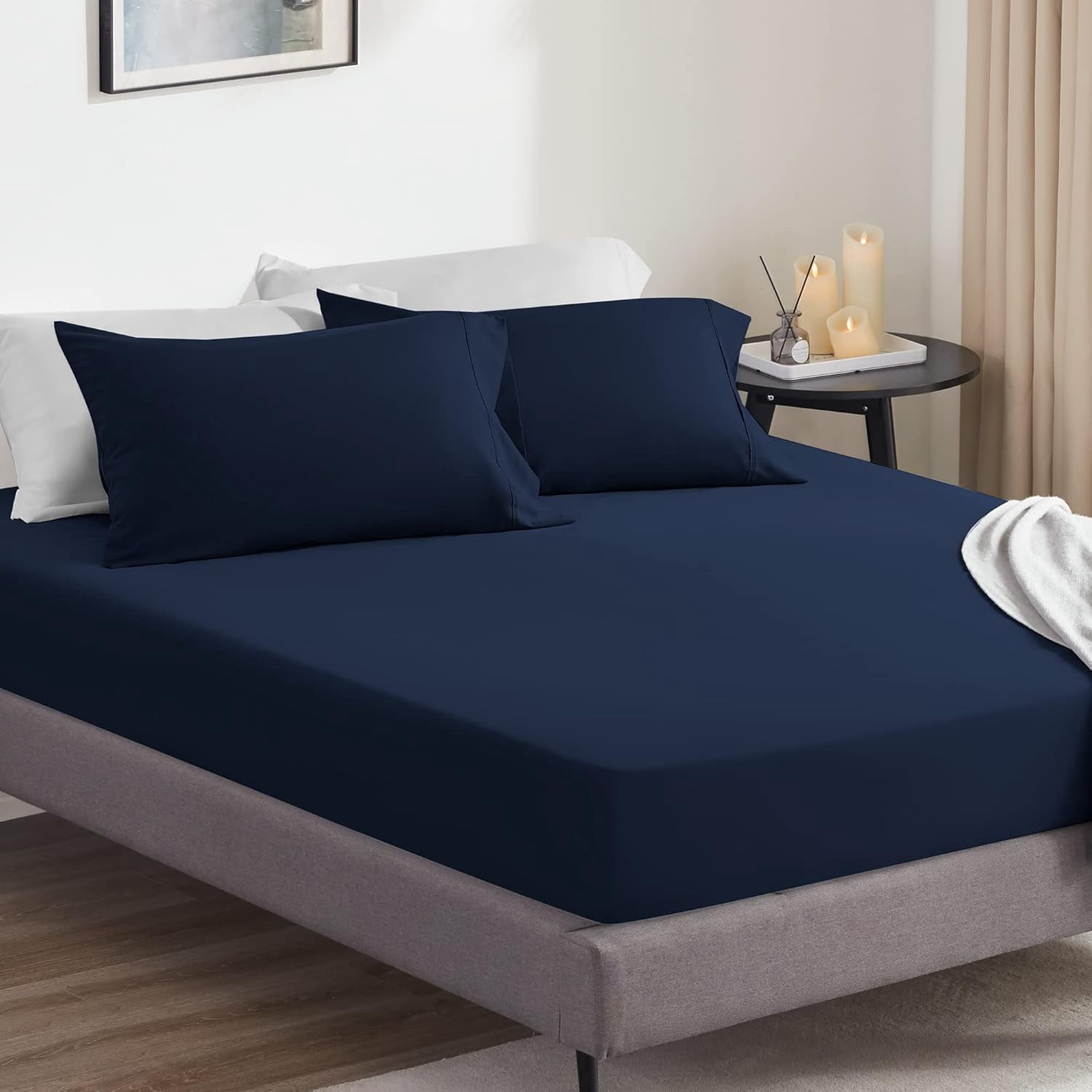 CUDUCA-SONIVE 2-Pack Queen Fitted Sheets, Deep Pocket Sheets up to 16 ...