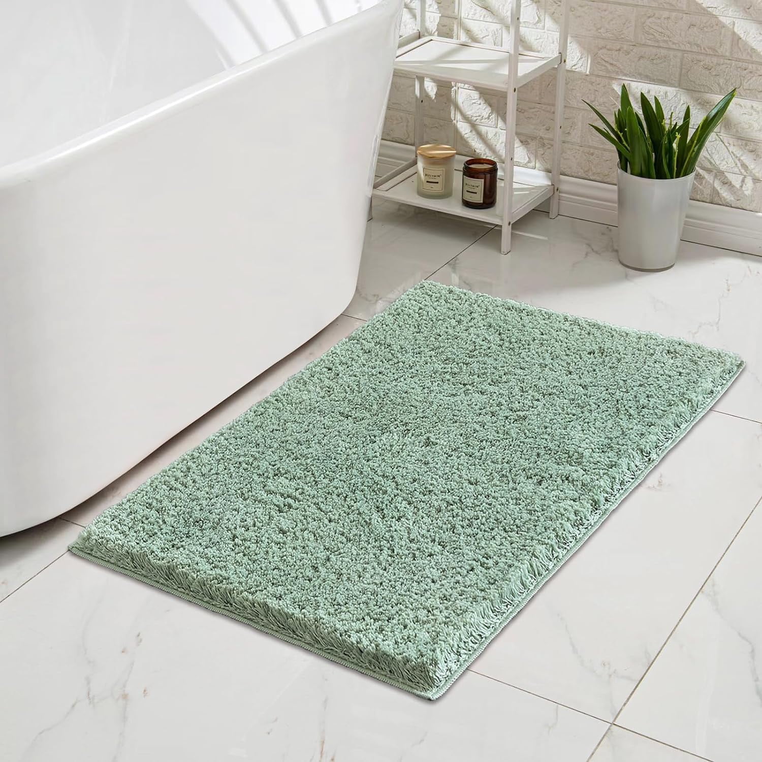 CUDUCA-Sage Green Bathroom Rug 47" x 24", Bath mats for Bathroom Non ...
