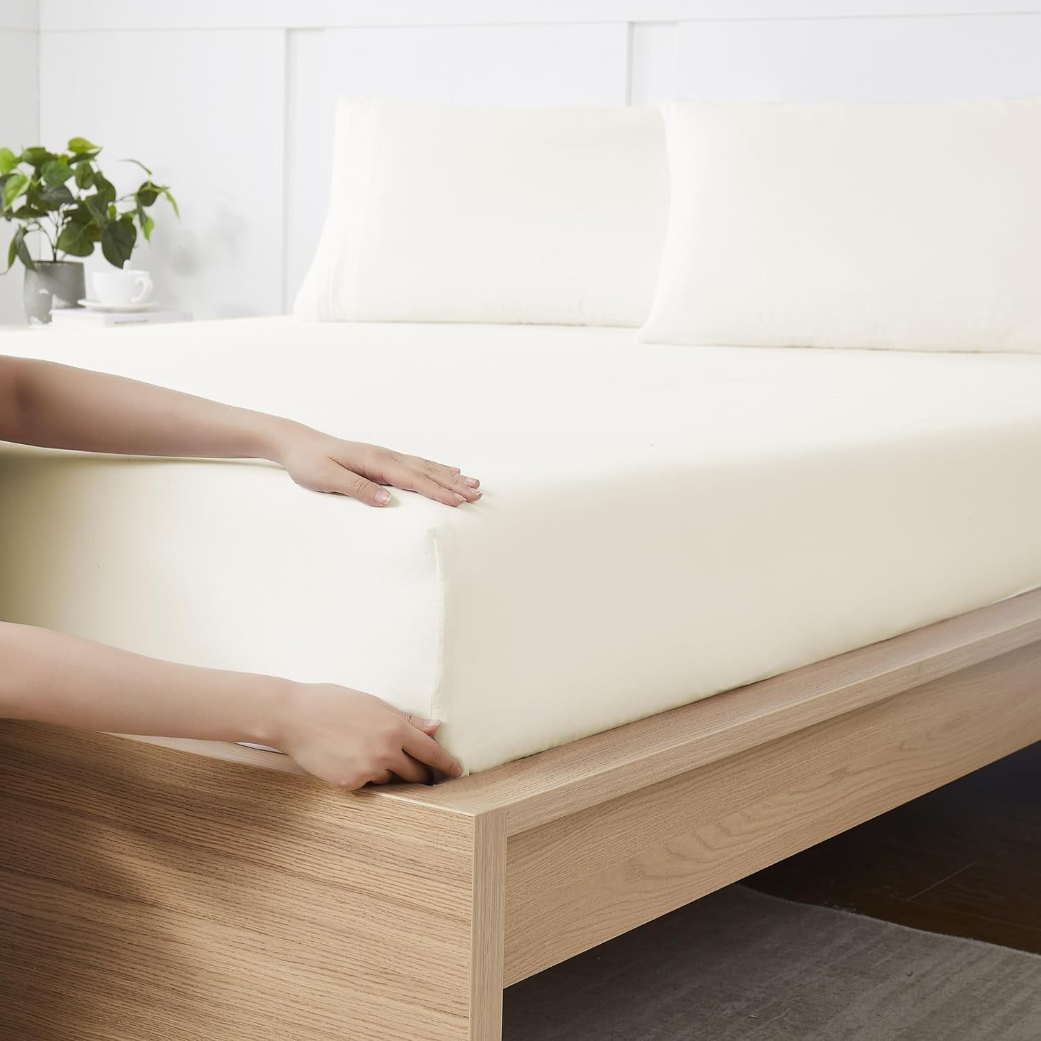 CUDUCA-Twin XL Fitted Sheet Only with Full Elastic & Built in Corner ...