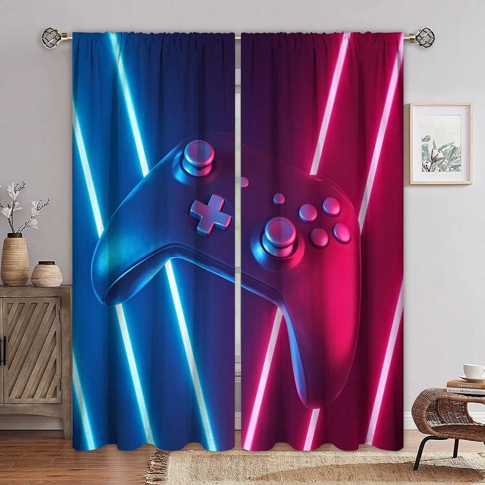 CUH Adult Games Window Curtain Fabric Rod Pocket Gamepad Video Game ...