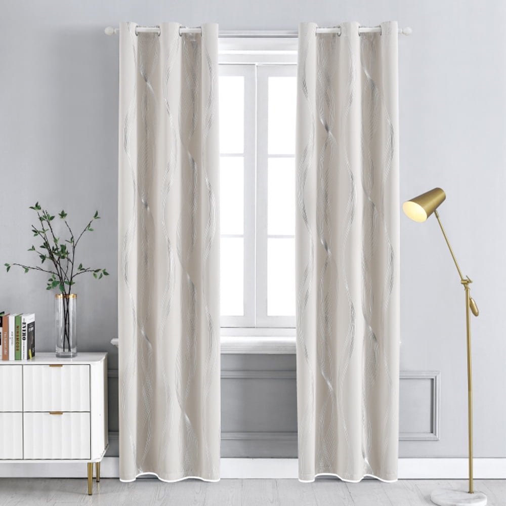 CUH Blackout Thick Solid UV Protection Drapes Modern Living Room ...