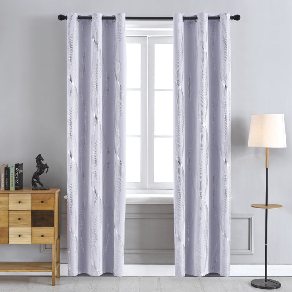 CUH Blackout Thick Solid UV Protection Drapes Modern Living Room ...