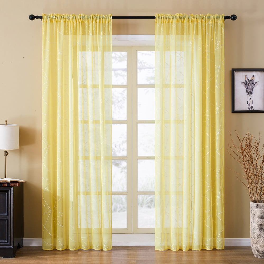 CUH Geometric Single Panel Treatments Window Curtain Luxury Living Room ...