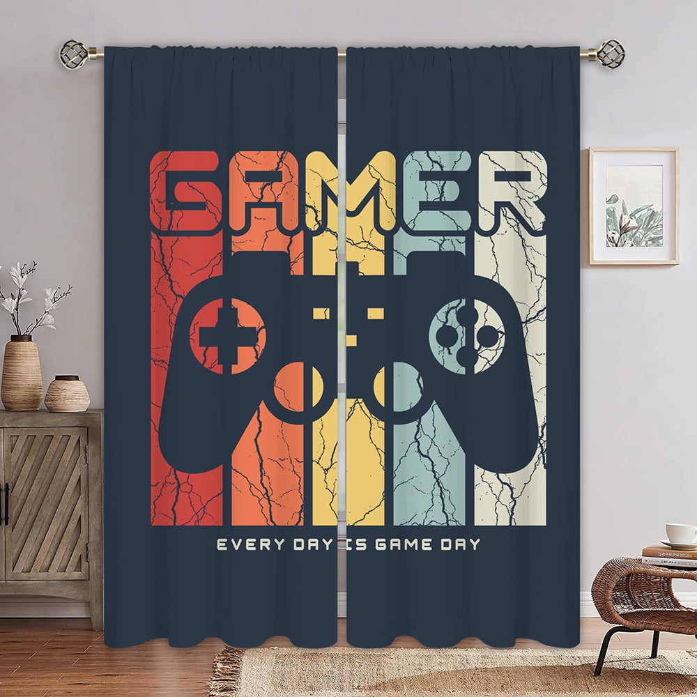 CUH Teens Gamepad Curtains for Bedroom, Video Game Window Curtains Kids ...