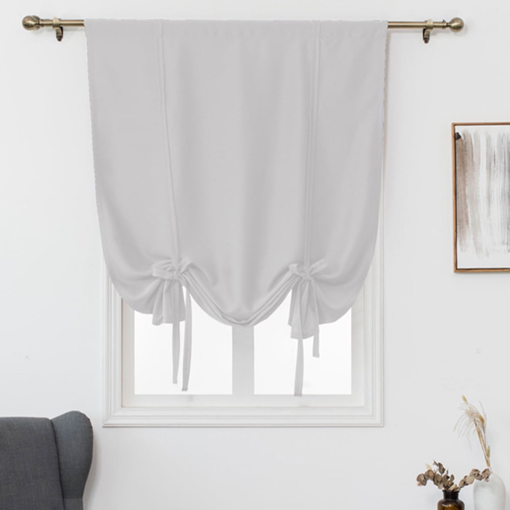 CUH Thermal Insulated Blackout Curtain - Bathroom Roman Curtain White ...
