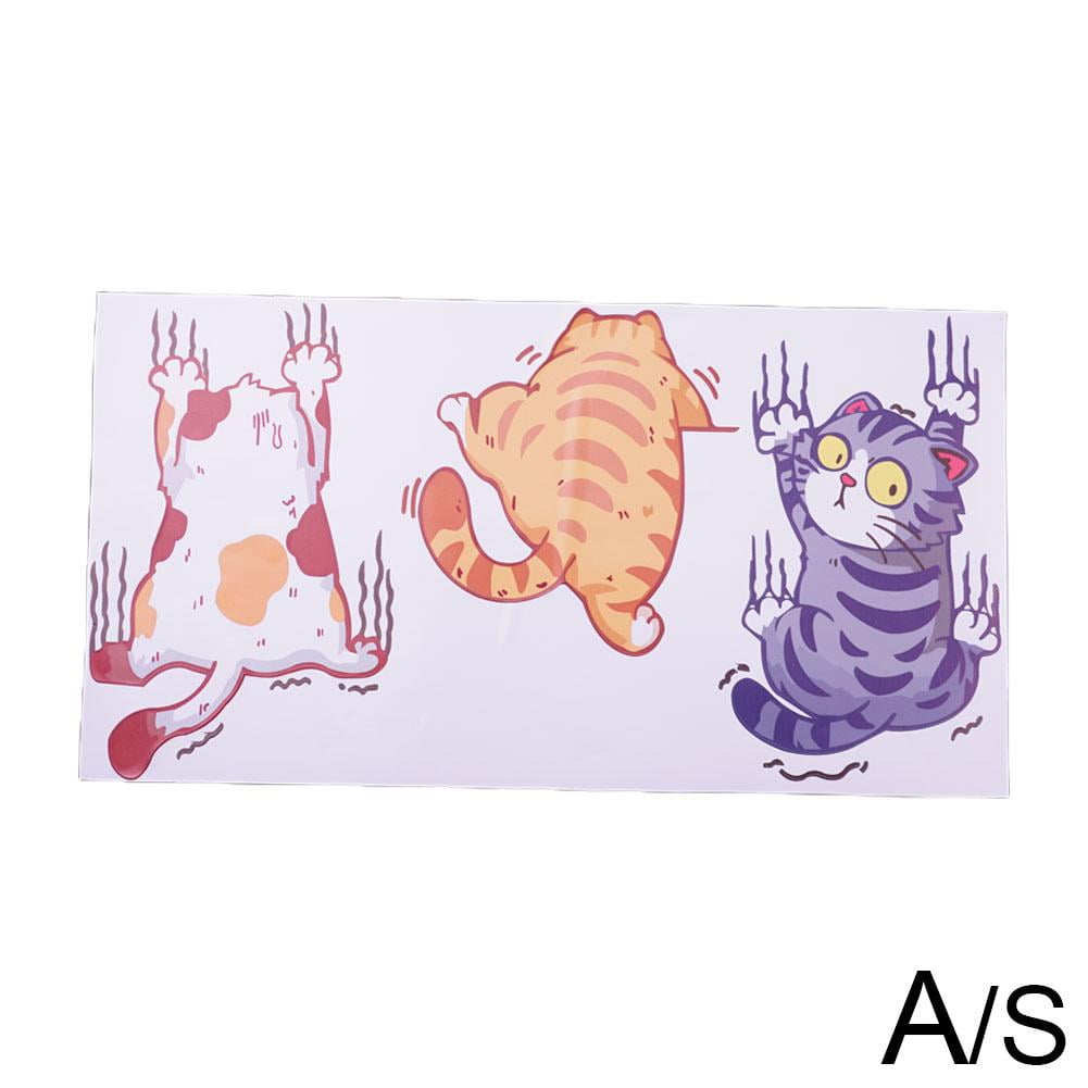 CUIKOSAER Scratch Cat Vinyl Car Sticker, Three Cats Scratch Cover Funny ...