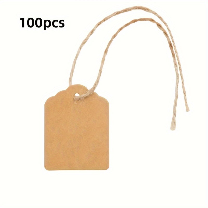 CUITING 100pcs Kraft Gift Tags With Jute Rope Blank Merchandise Price ...