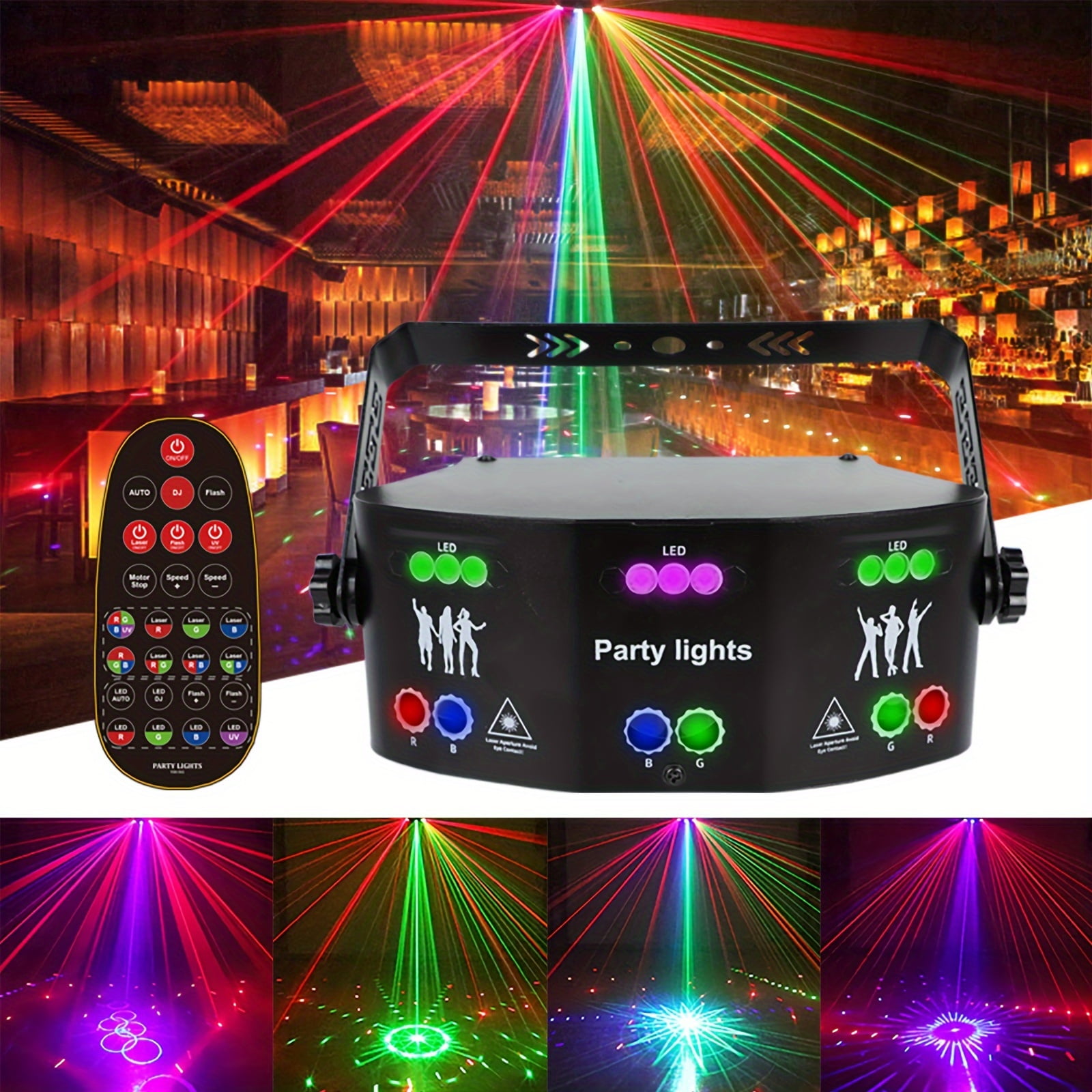 CUITING 15 Lens Led Stage Lights RGB DJ Disco Lights DMX512 Party ...