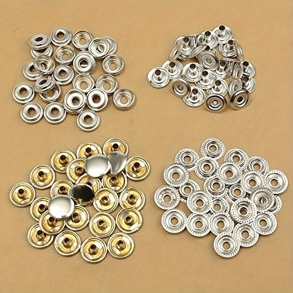 CUITING 15mm Stainless Steel Snap Buckle Box With 50 Sets Of ...