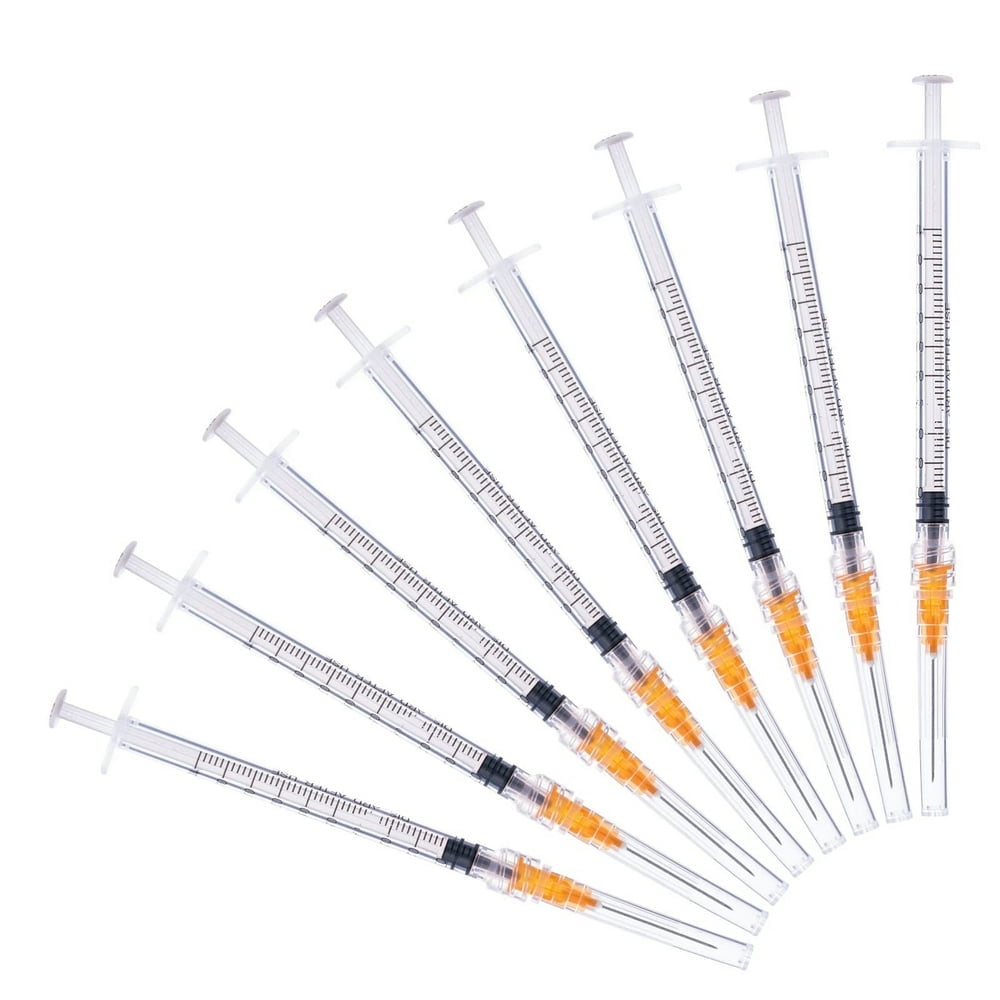 CUITING 1ml Disposable Plastic Veterinary Syringe With Needles For Pet ...