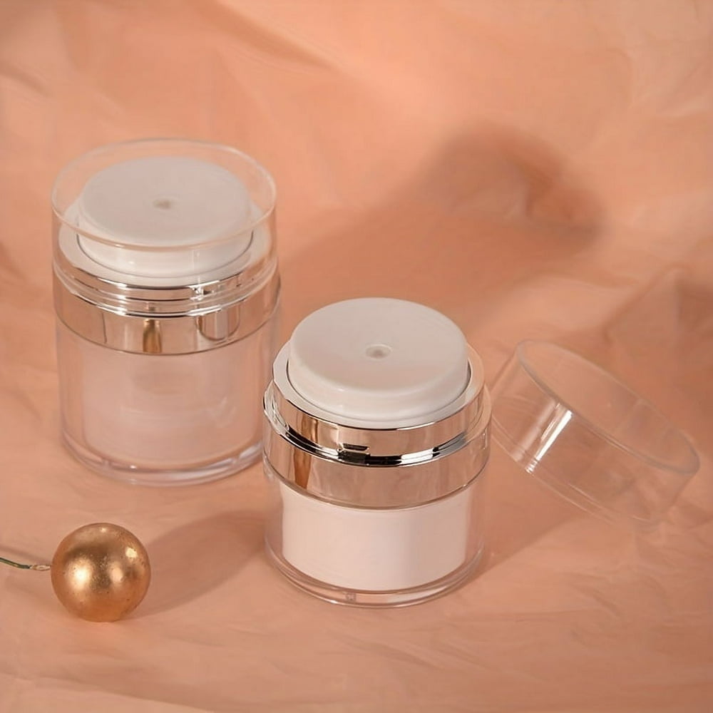 CUITING 1pc Cream Jar Vacuum Bottle Airless Pump Jar Bottle Travel ...