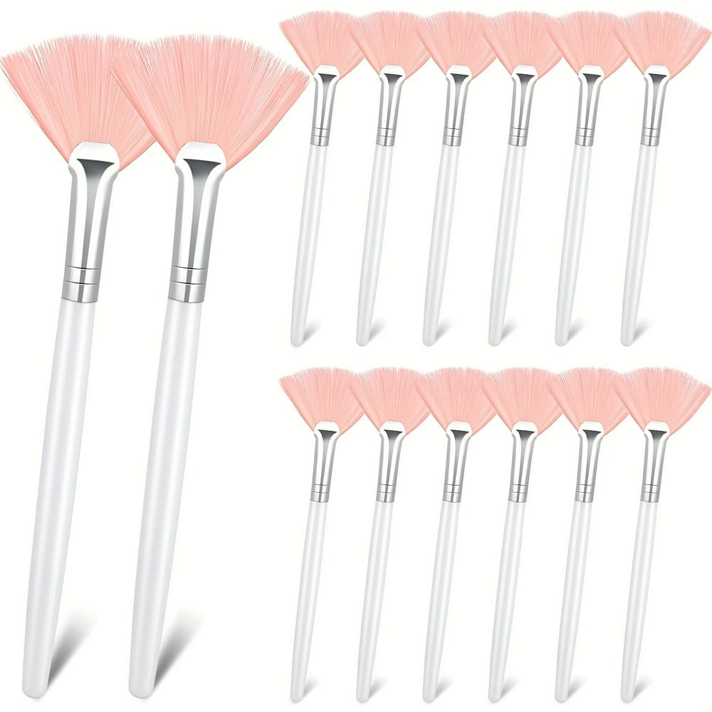 CUITING 2/6/14pcs Fan Facial Brushes Fan Mask Brushes Soft Facial ...