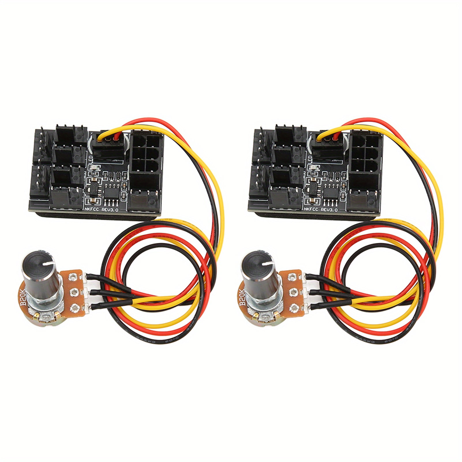 CUITING 2 Pcs PWM PC Case Cooling Fan Hub 3 Pin 4 Pin Fan Controller ...