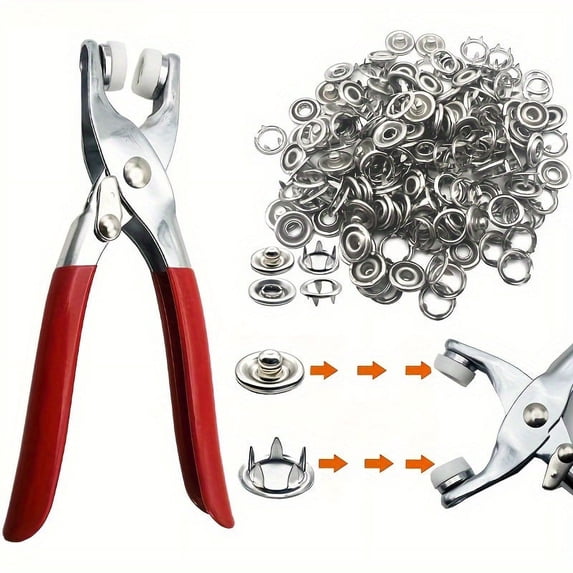 CUITING 200pcs Stainless Steel Metal Sewing Buttons + 1pc Snap Fastener ...