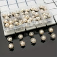 CUITING 50pcs/box No Sew Pearl Buttons Nail Pearl Button Adjustable No ...